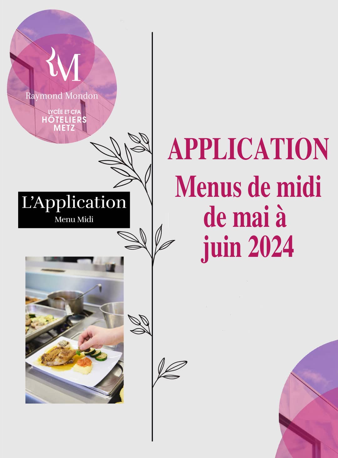 Nos menus par restaurant | Lycée et CFA Hôteliers de Metz | Raymond Mondon